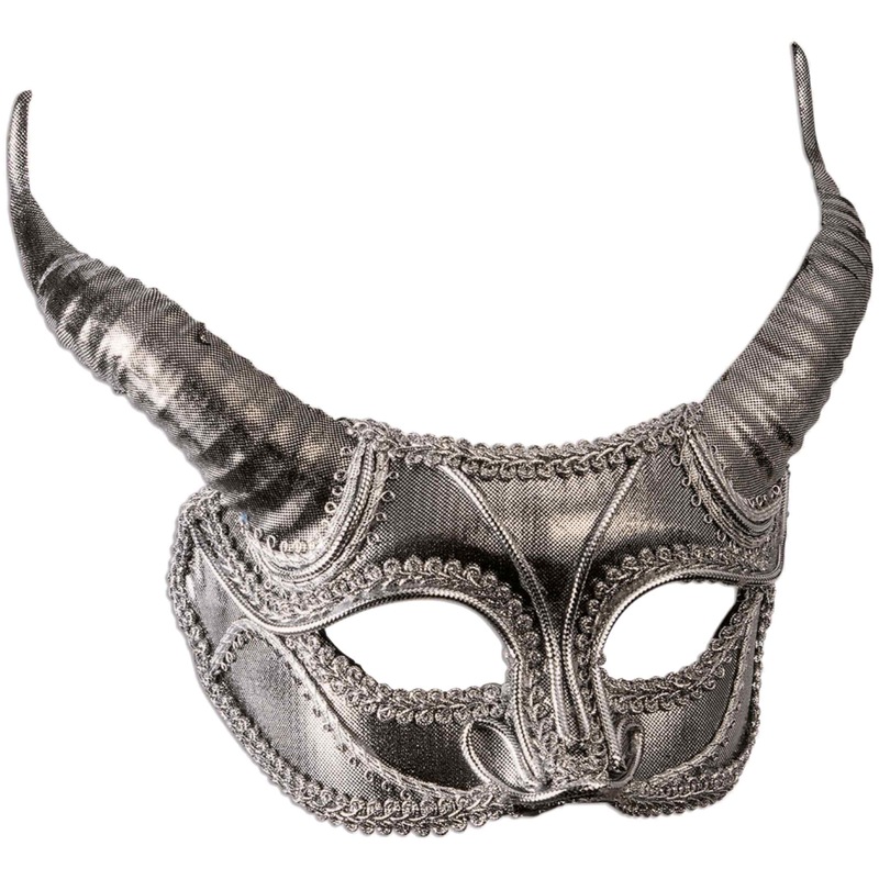 Buy Hobbypos Animal Horns Silver Taurus Bull Masquerade Adult Mens ...
