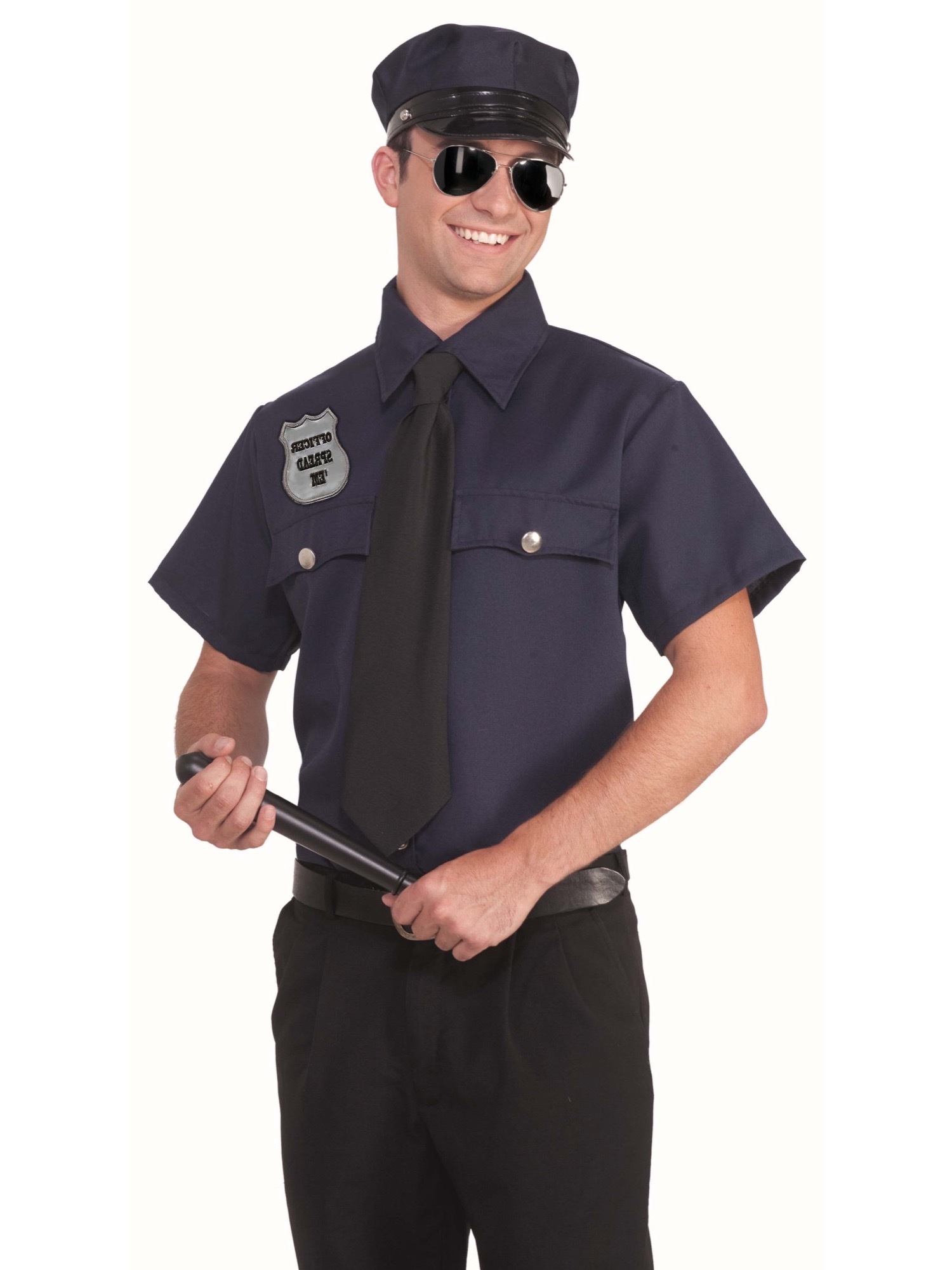 Buy Hobbypos Police Cop Policeman Kit Hat Shirt Tie Three Badges Kit ...