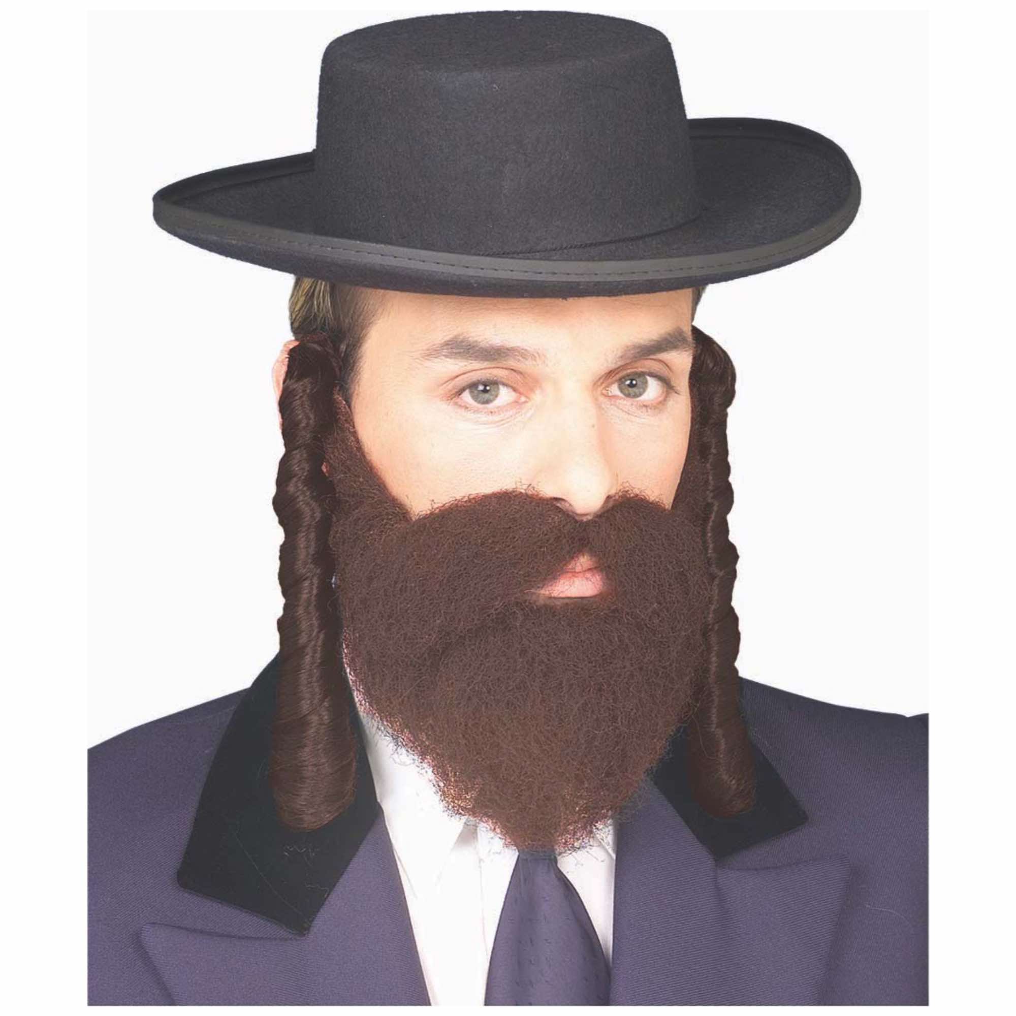 Buy Jewish Style Rabbi Religious Brown Adult Mens Costume Wig Payis ...