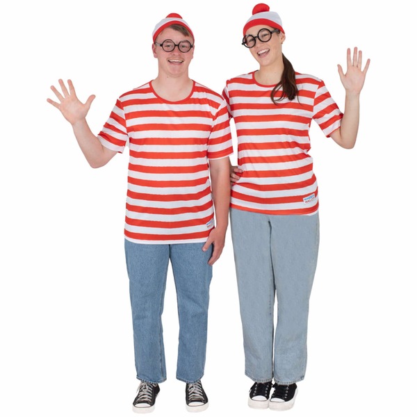 Buy Where's Wally Waldo Hat Glasses Shirt Book Week Adult Unisex Mens ...