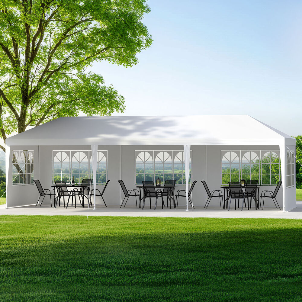 Buy 3x9m Gazebo ALFORDSON Outdoor Marquee Portable Side Wall White ...