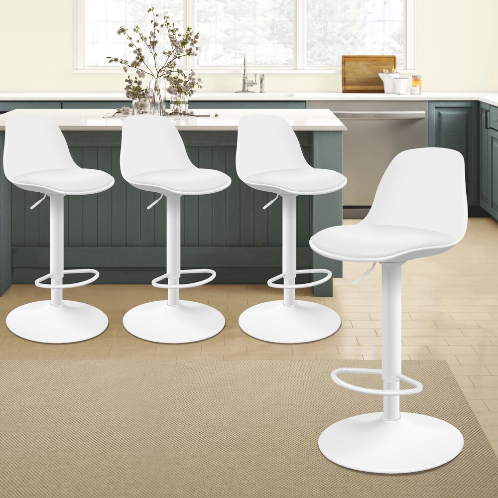 Buy ALFORDSON 4x Bar Stools Kitchen Swivel Chair Leather Gas Lift ...