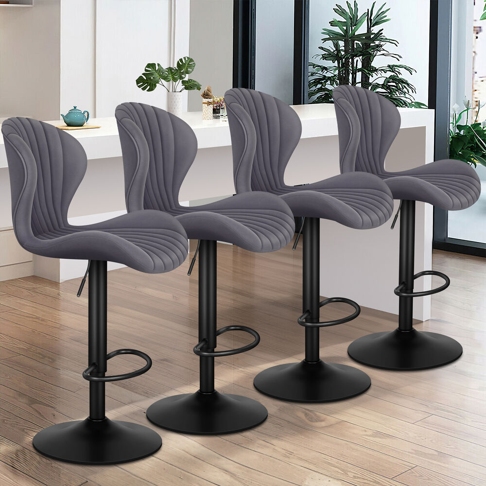 Buy ALFORDSON Set of 4 Bar Stools Gas Lift Kitchen Chairs Air Leather ...