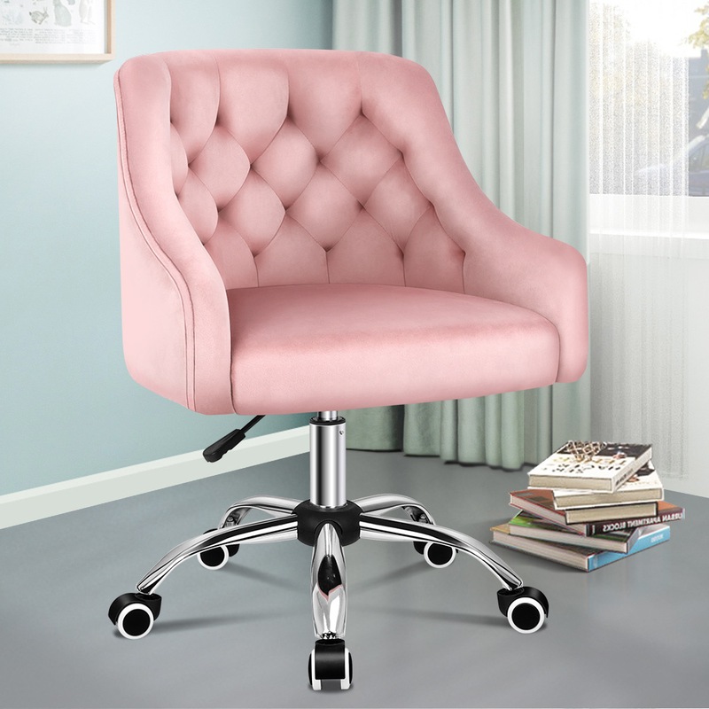 Buy ALFORDSON Velvet Office Chair Computer Swivel Chairs Armchair Work ...