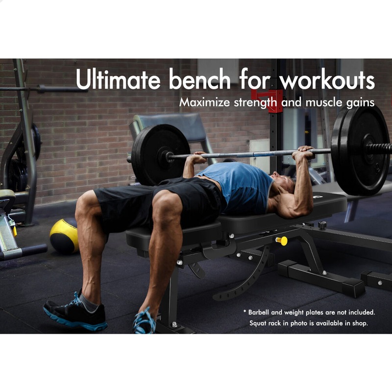 Buy BLACK LORD Weight Bench Commercial Flat Incline Press Sit-up ...