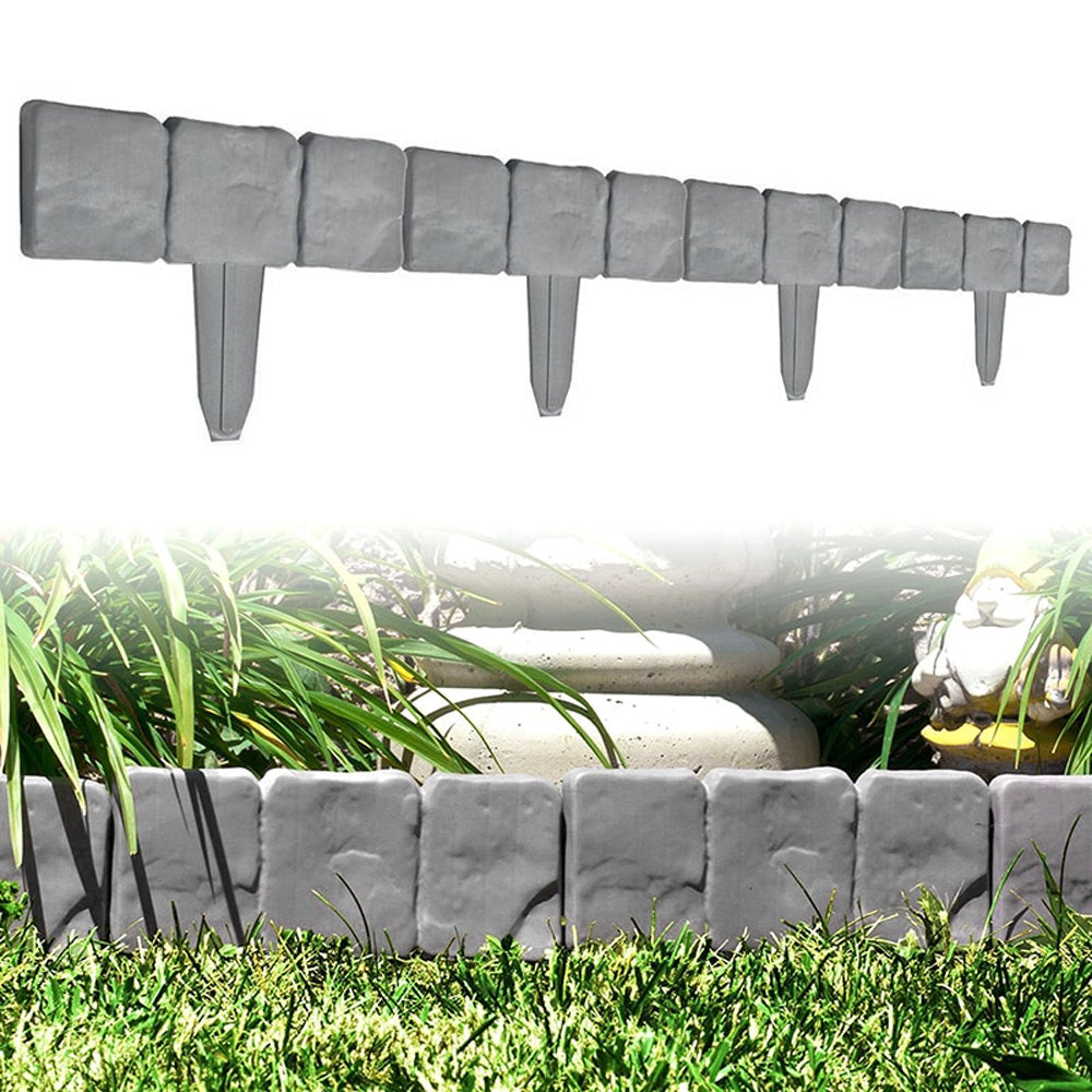 Buy Hansona Cobbled Stone Effect Garden Edging Plastic Lawn Fence ...