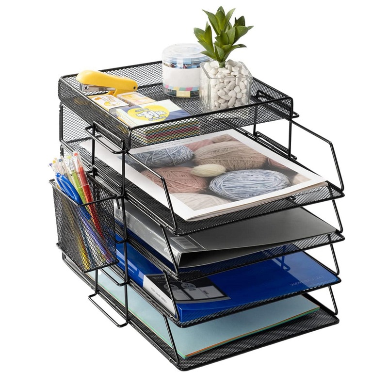 Buy Hivvago 5-Layer Stackable Mesh File Storage Rack - MyDeal