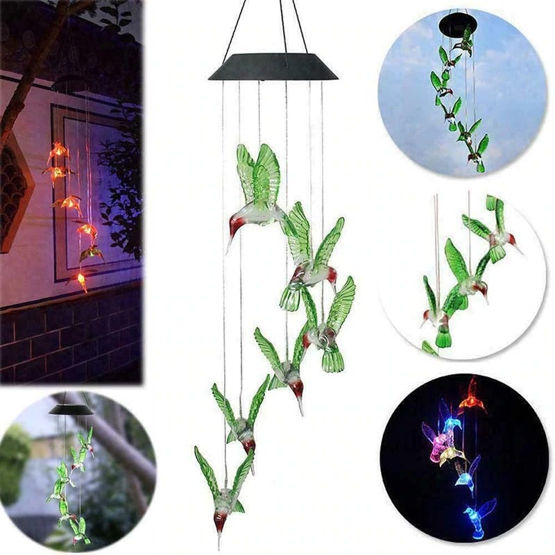 Buy Hansona Solar Powered LED Hummingbird Wind Chime - MyDeal Australia