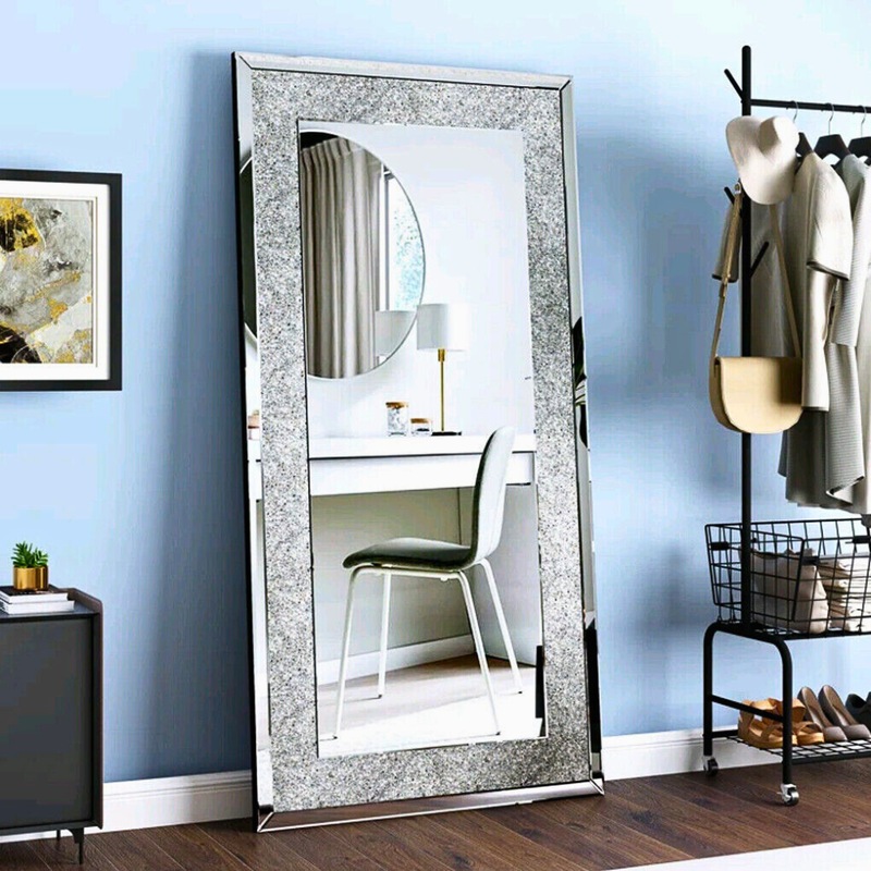 Buy Sparkly Wall-Mounted Crystal Diamond Vanity Mirror - MyDeal