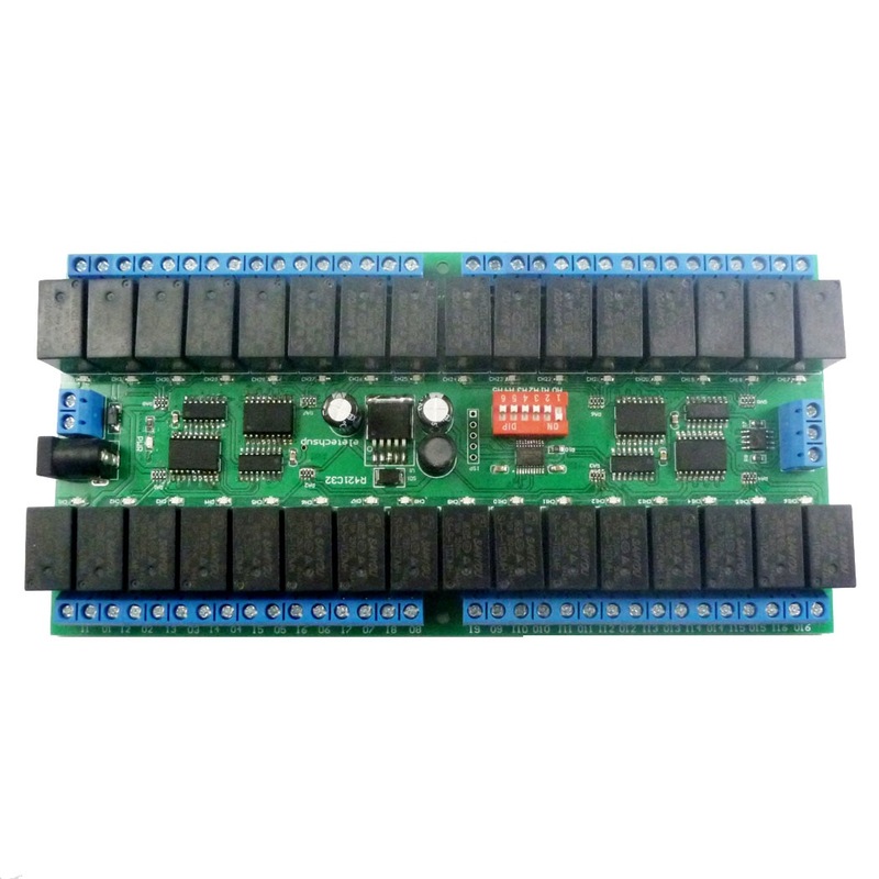 Buy 32ch DC 12V RS-485 Modbus RTU Relay Board for Motor PLC PTZ Camera ...