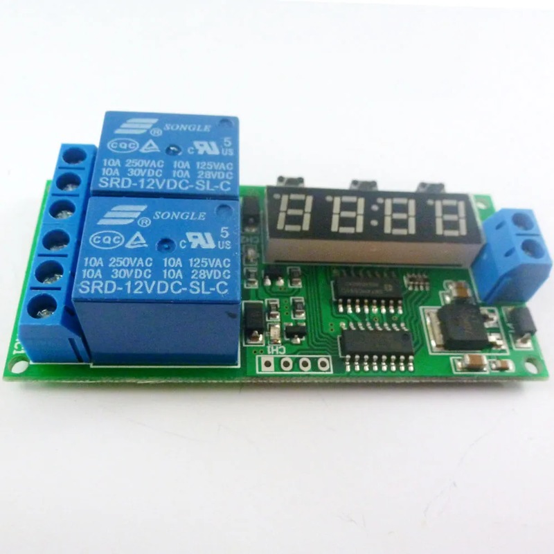 Buy 2pcs DC 12V 2CH Delay Relay Cycle Timer Switch Module for Motor LED ...