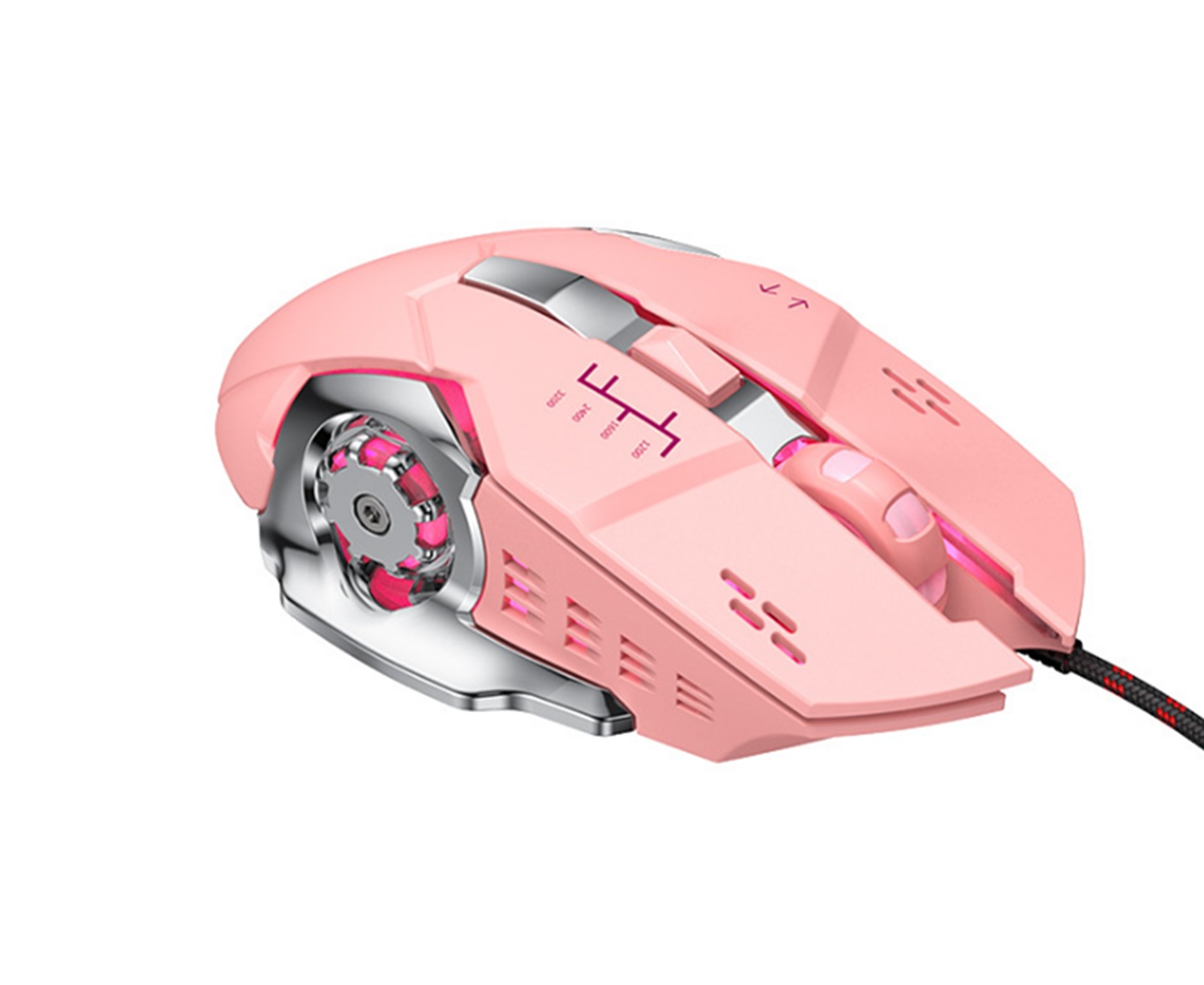 Buy P26 Pink Wired Gaming Mouse 6 Button Mechanical Mice with Breathing ...