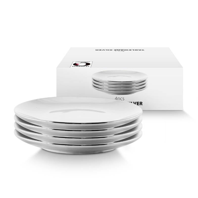 Buy VTWonen Silver 20cm Porcelain Plates Set of 2 - MyDeal Australia