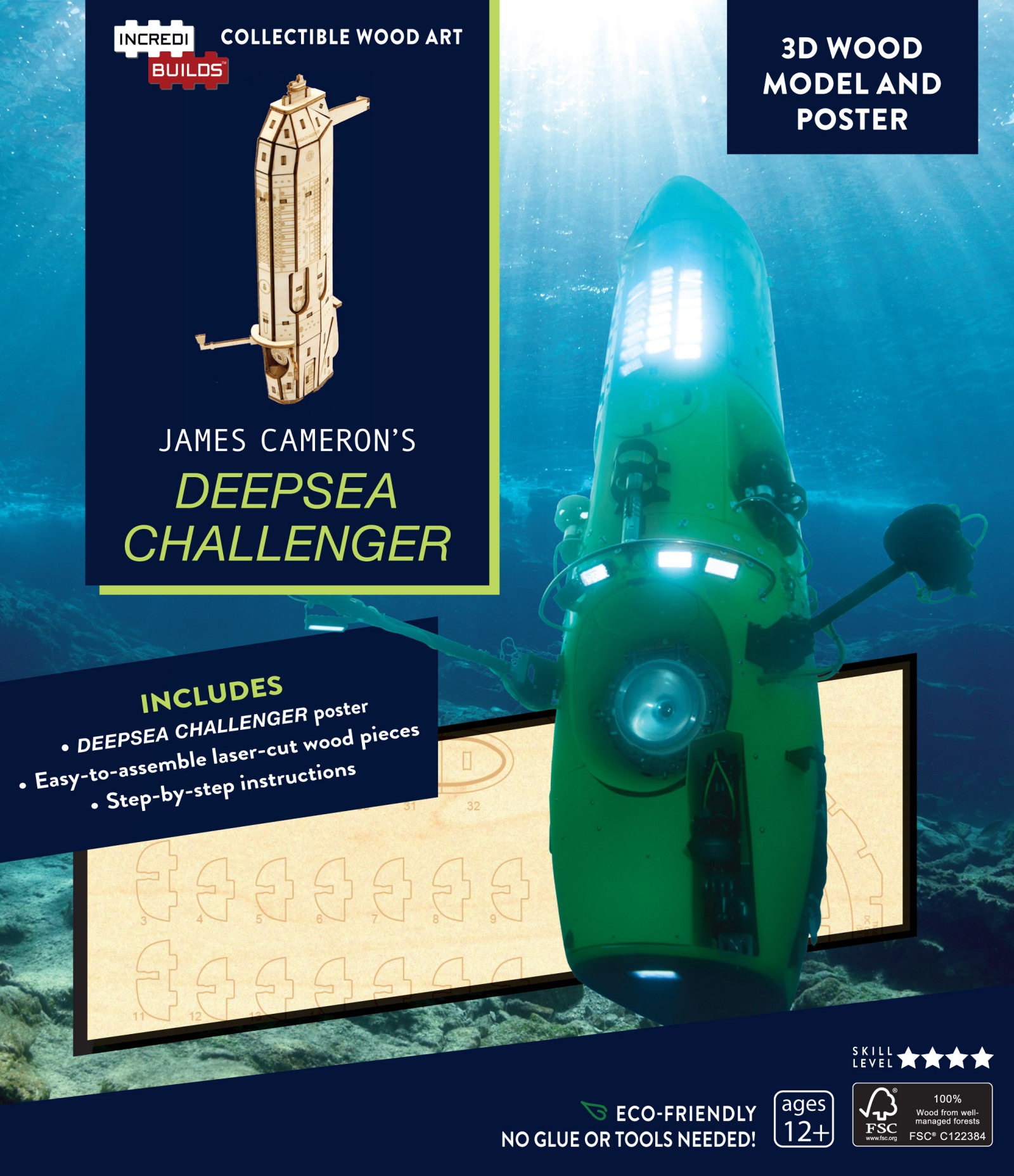 Buy Incredibuilds James Cameron Deepsea Challenger 3D Wood Model and ...