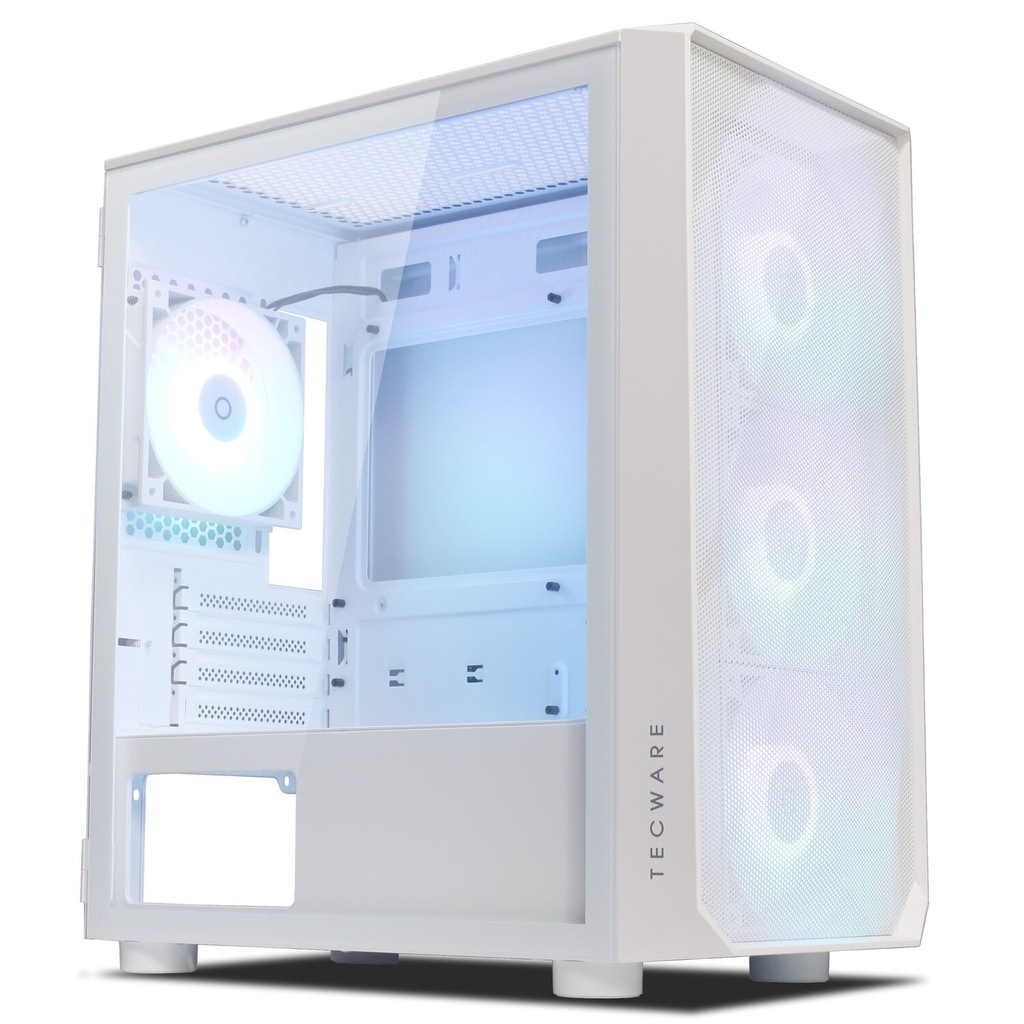 Buy Tecware Forge M Omni ARGB Mesh Mid Tower Micro ATX Case TG Snow White - MyDeal Australia