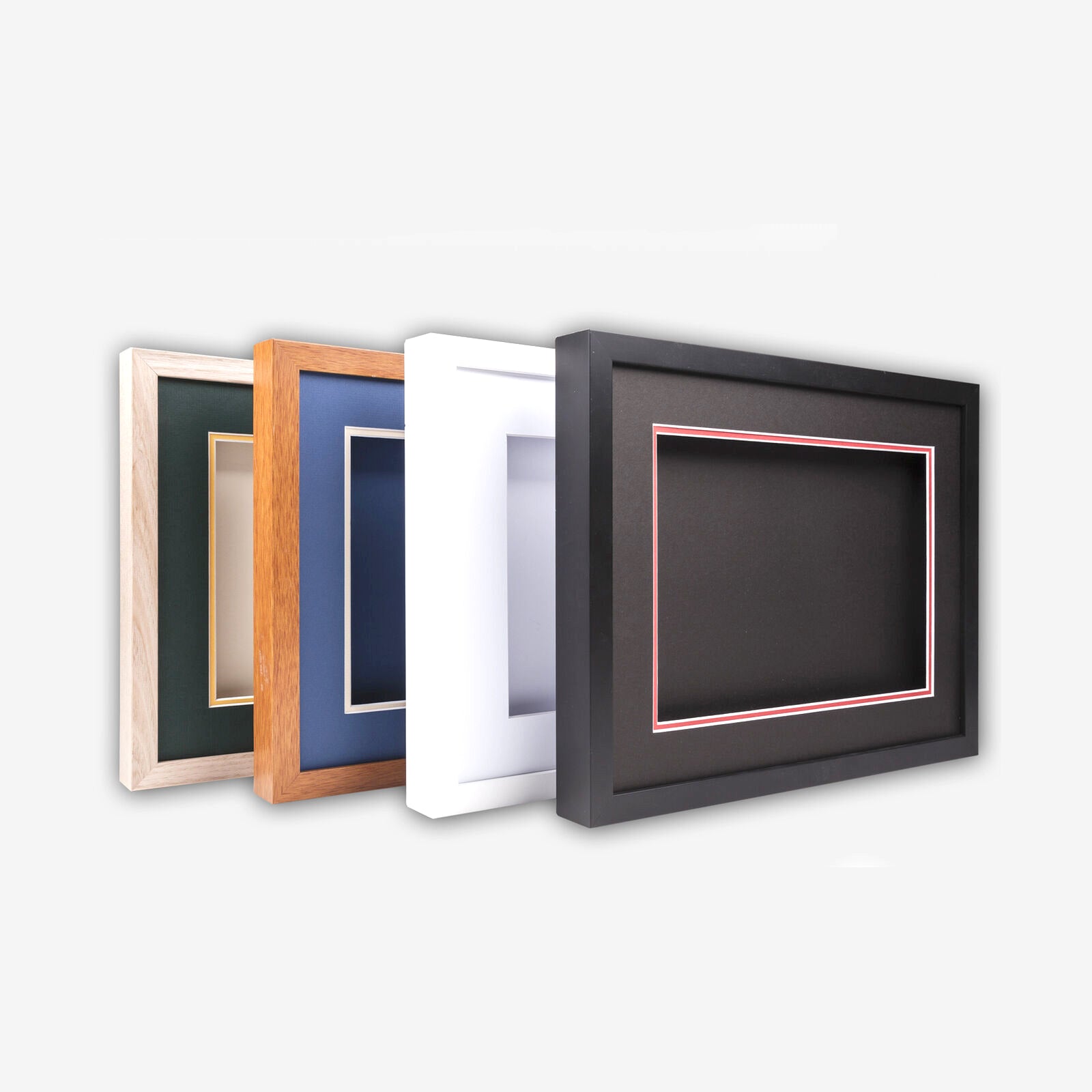 Buy Square, 3-D, Deep shadow box frame, 8x8", 10x10" size, Oak, White ...