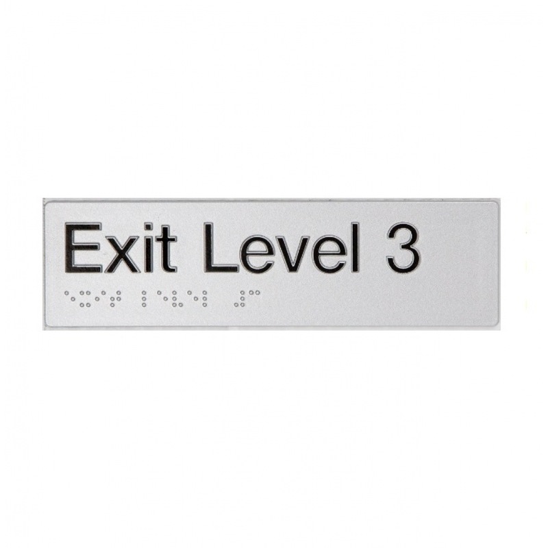 Buy Best Buy El3 Exit Sign Level 3 Braille - Silver 180Mm X 50Mm - MyDeal