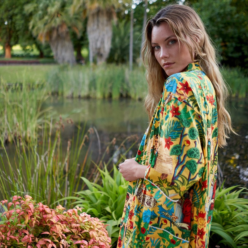 Buy Frida Kimono Cotton Kimono Bathrobe Frida Kimono Kaftan Bird