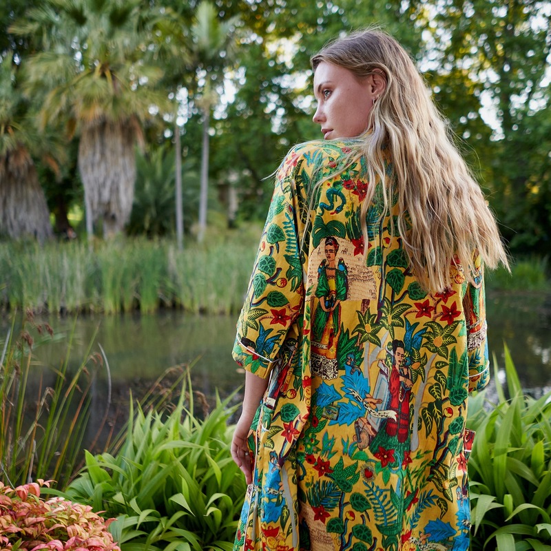 Buy Frida Kimono Cotton Kimono Bathrobe Frida Kimono Kaftan Bird
