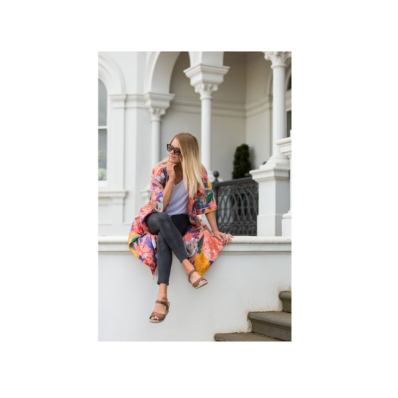 Buy Kimono Cotton Kimono Bathrobe Frida Kimono Kaftan Bird Bathrobe
