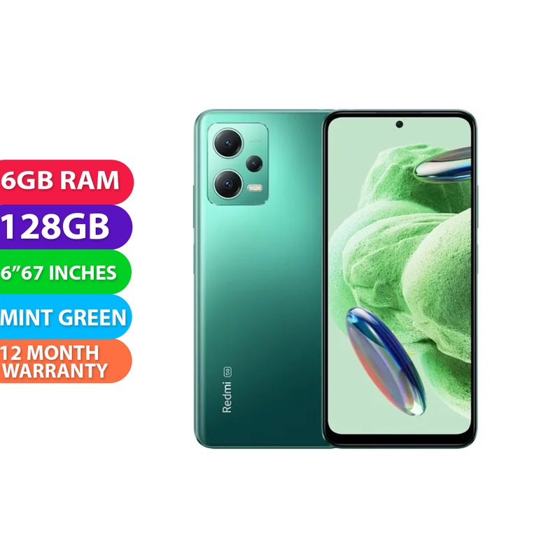 Buy Xiaomi Redmi Note 12 Dual SIM 5G (6GB RAM, 128GB, Mint Green) - BRAND NEW - MyDeal