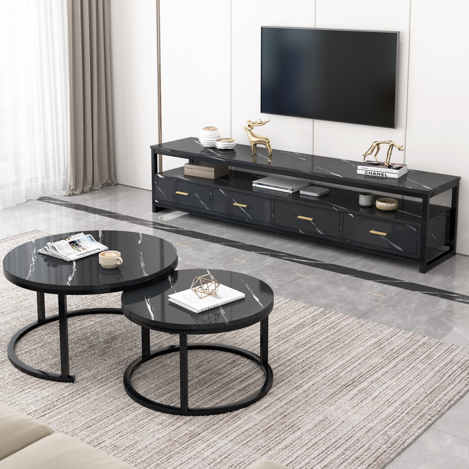Marble coffee table and tv stand store