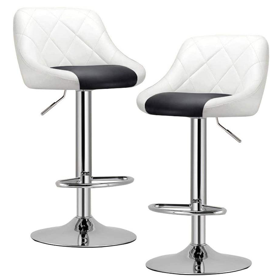 Buy 2 x Symphony High Back Faux Leather Bar Stools (White & Black ...