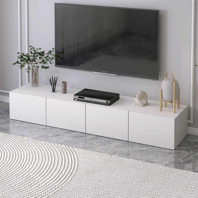 Buy 2m Lusso Designer Wooden TV Cabinet Entertainment Unit 200cm (White ...