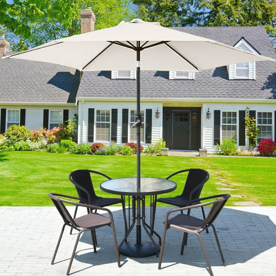 Buy Alfresco 2.7m Steel Outdoor Garden Patio Market Umbrella (White ...