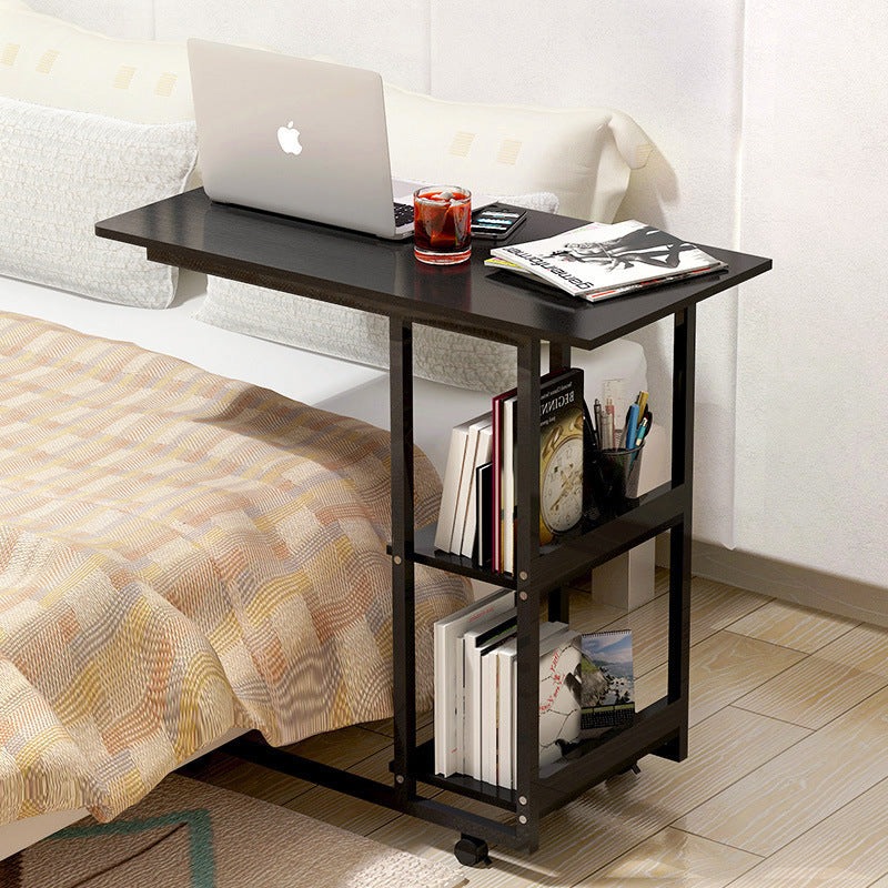 Buy Supreme Sofa Bed Side Table Laptop Desk with Shelves & Wheels ...