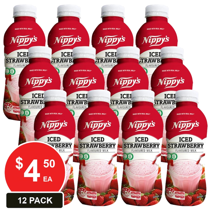 Buy NIPPY'S 500ML BOTTLES ICED STRAWBERRY FLAVOURED MILK 12 PACK - MyDeal Buy NIPPY'S 500ML BOTTLES ICED STRAWBERRY FLAVOURED MILK 12 PACK - MyDeal