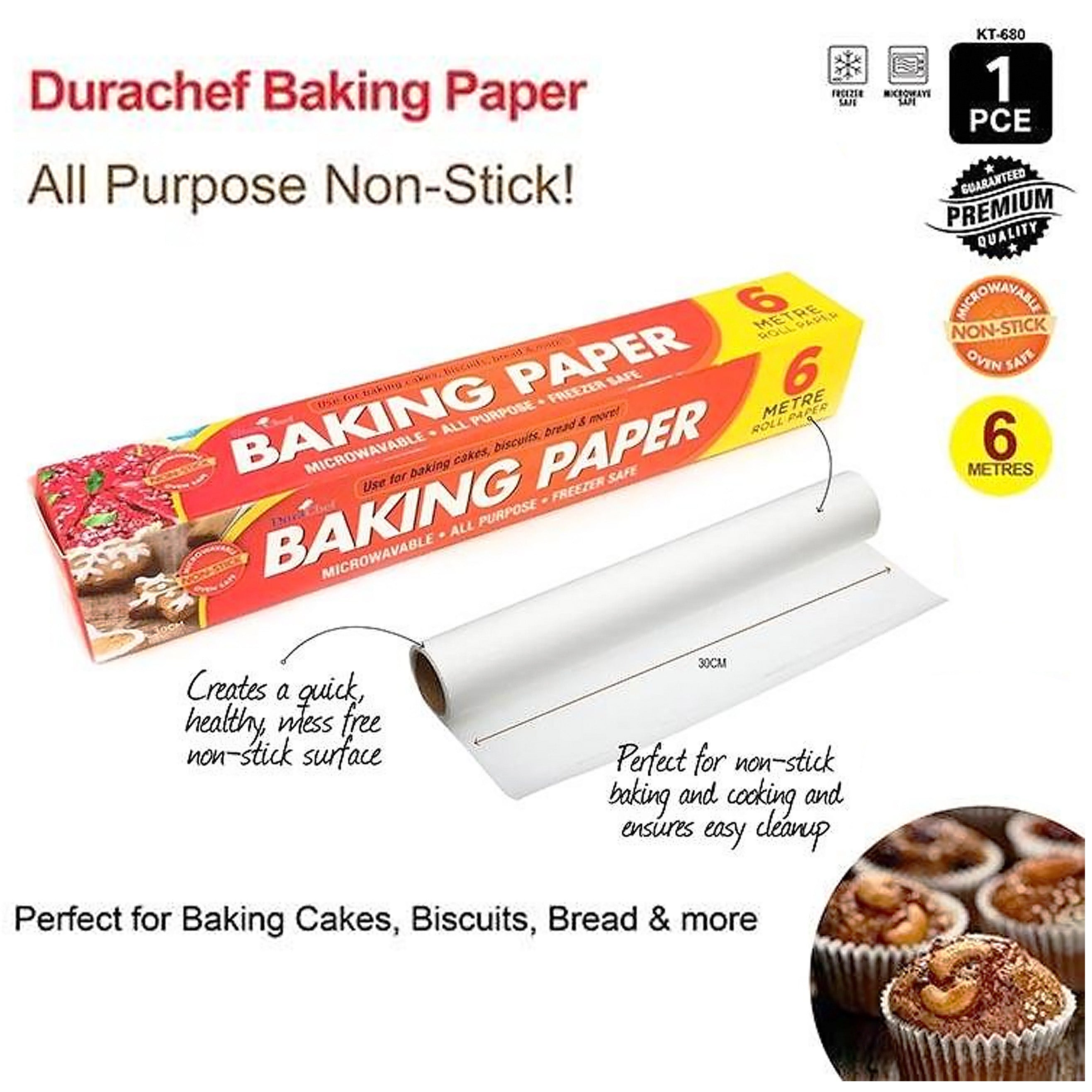 Buy Baking Paper Roll Bulk Non Stick Cake Biscuit 6m 30cm All Purpose ...