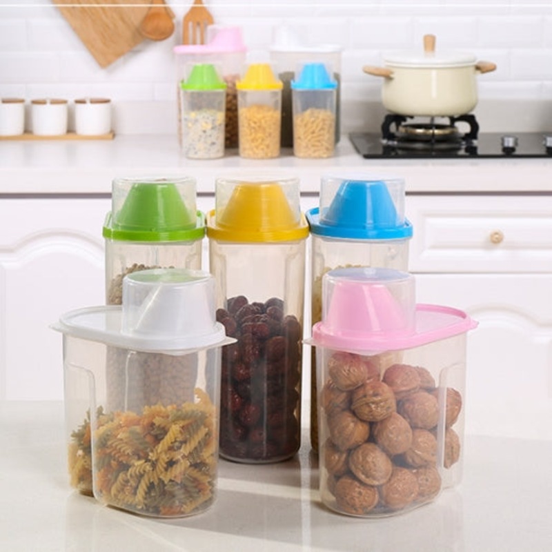 Buy Wasel Plastic Dried Food Storage Containers Lids Box Jars Airtight ...