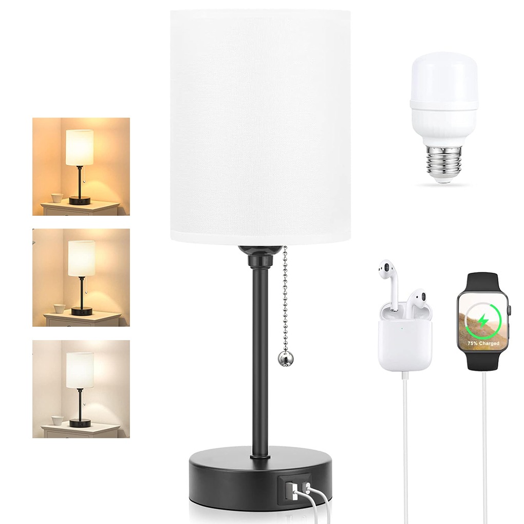 Buy CLORA 2 Pack Bedside lamp Bedroom Table Light Nightstand USB ...