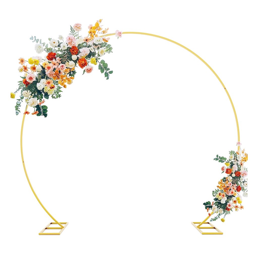 Buy SpringUp 2.4x2.1 Metal Round Hoop Arch Mesh Backdrop Flower Display ...