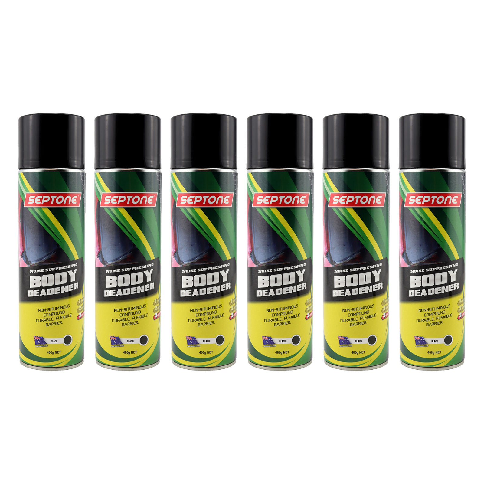Buy Septone 6x 400g Texturised Black Body Deadener Aerosol - MyDeal ...