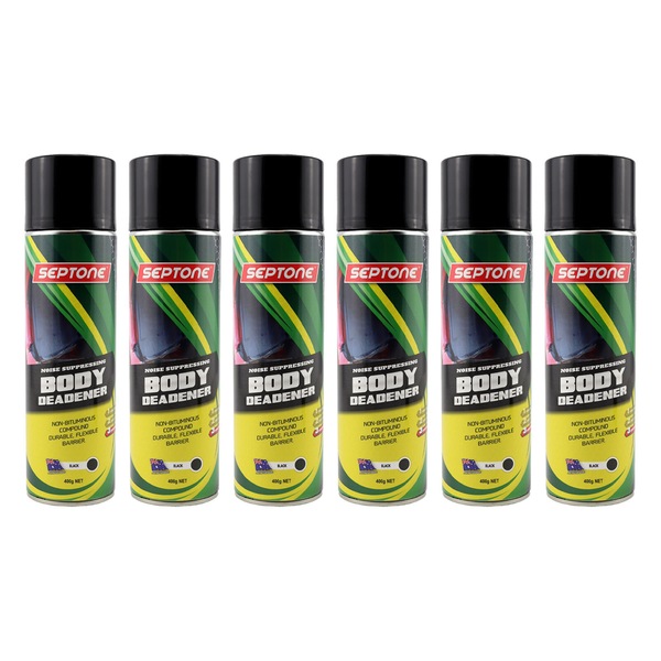 Buy Septone 6x 400g Texturised Black Body Deadener Aerosol - MyDeal ...