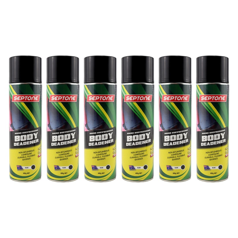 Buy Septone 6x 400g Texturised Black Body Deadener Aerosol - MyDeal