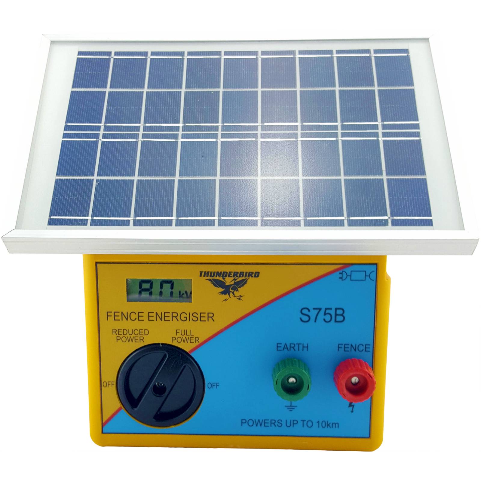 Buy Thunderbird S-75B 10km Solar Electric Fence Energiser - MyDeal Australia