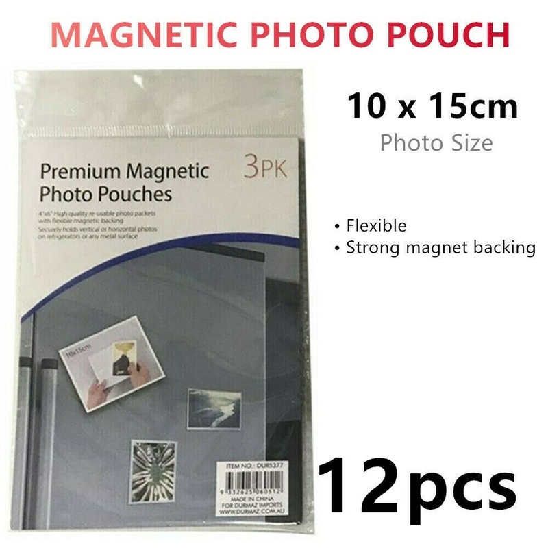 Buy 12pc Magnetic Photo Pouch 6x4 Inch Picture Display Frame Memo Note ...