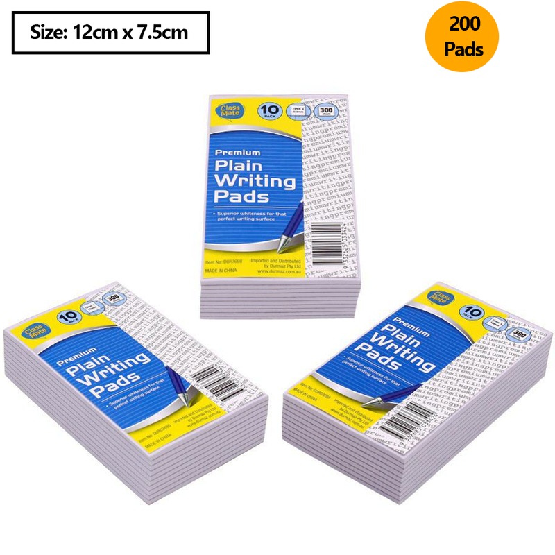 Buy 200x Plain White Writing Paper Pads Note Book Memo Notepads Home ...