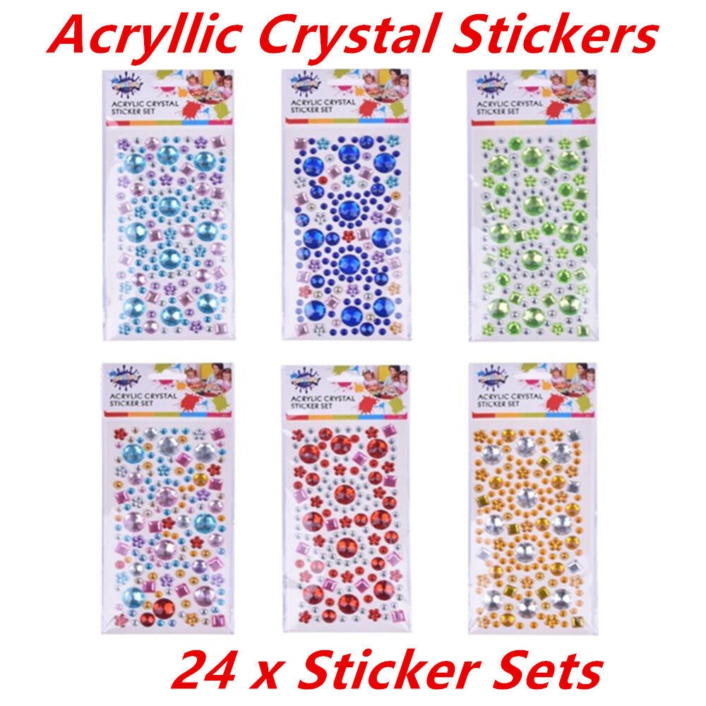 Buy 24 x Crystal Stickers Rhinestone Gems Self Adhesive Stick on ...