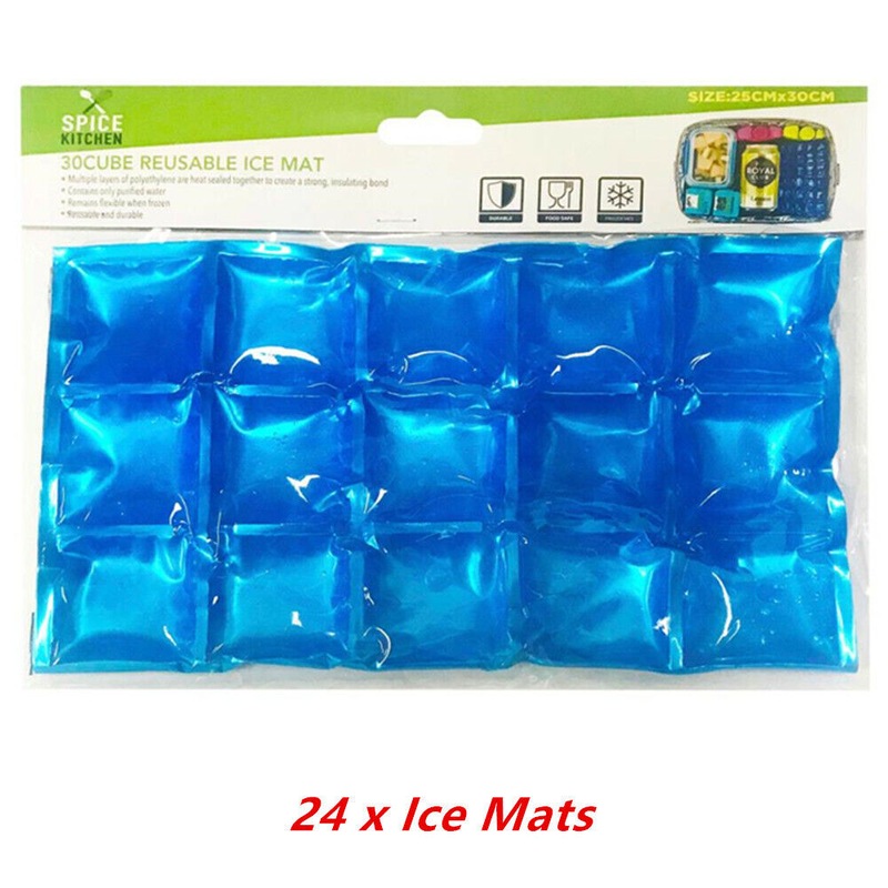 Buy 24 x Reusable Ice Mat Cooling Cold Storage Cooler Flexible Food ...