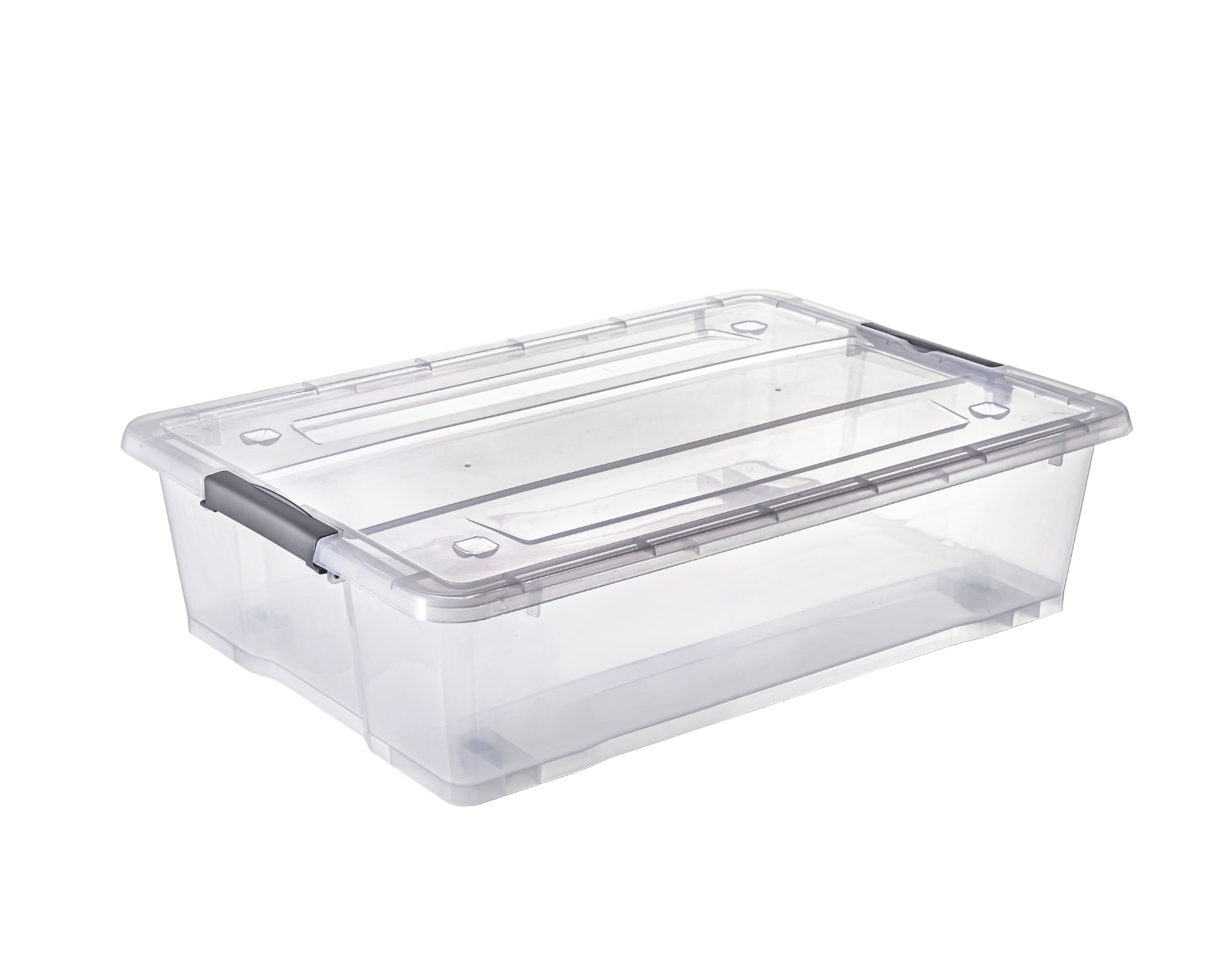 Buy 34L Plastic Roller Storage Box W/Lid Underbed Plastic Organsier ...