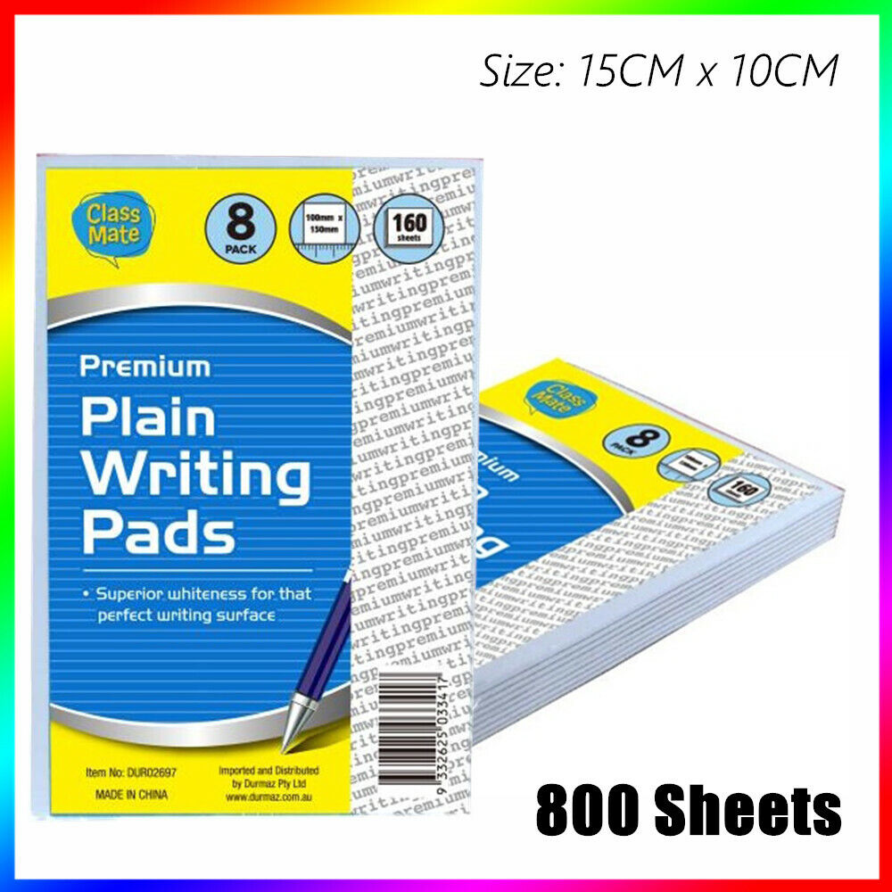 Buy 800 Sheets PLAIN WRITING PAD 15cm x 10cm Paper Office Study Note ...