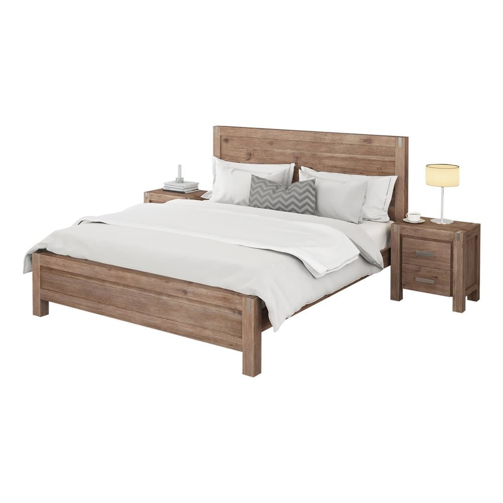 Buy 3 Pieces Bedroom Suite in Solid Wood Veneered Acacia Construction ...