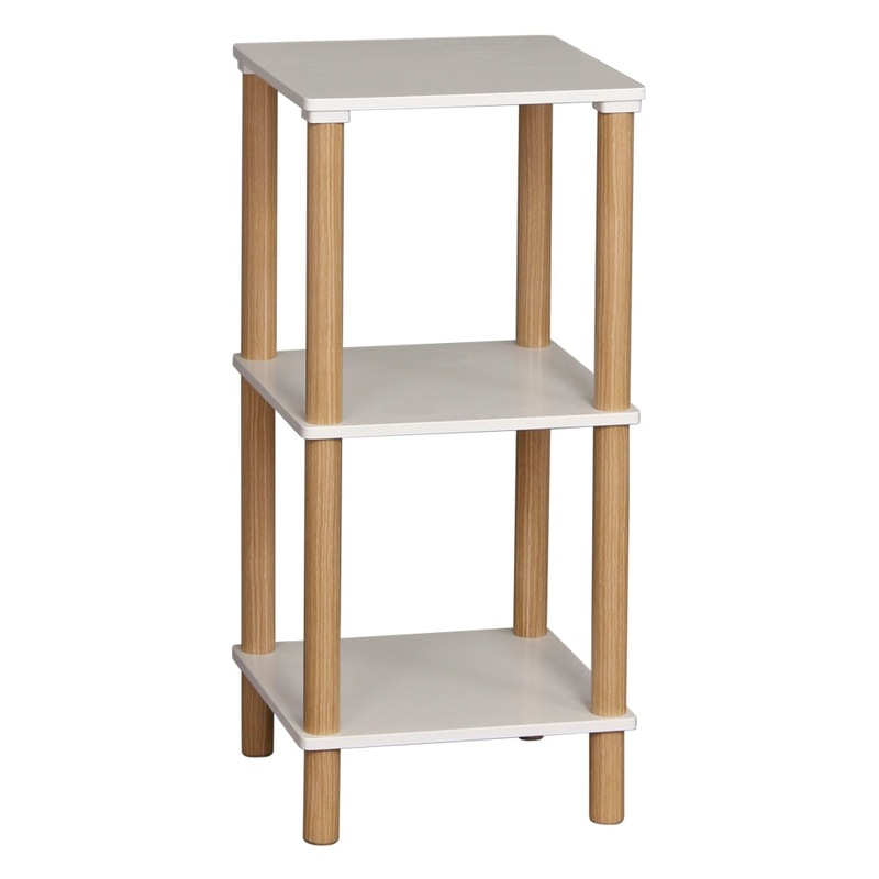 Buy Dexter 3-Tier Square Display Shelf Unit Cabinet - White/oak - MyDeal