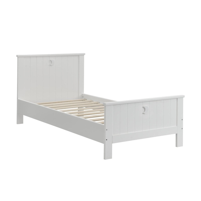 Buy Oliver Modern Wooden Bed Frame Single Size - White - MyDeal