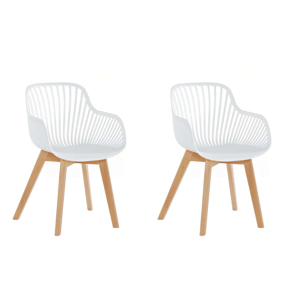 Buy Design Square Set Of 2 Amira Kitchen Dining Chairs W/ Arms - White ...