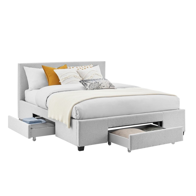 Buy Venice Collection 3 Drawer Bed Frame - Pewter Grey, Double - MyDeal